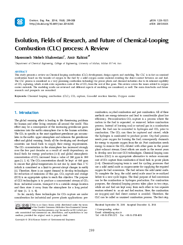 (PDF) Evolution, Fields of Research, and Future of Chemical-Looping Combustion (CLC) process: A ...