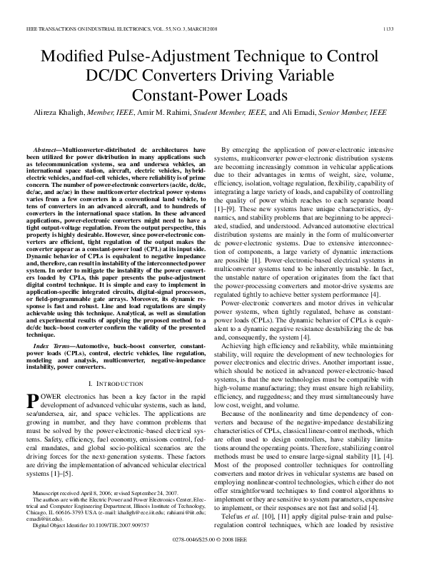(PDF) Modified Pulse-Adjustment Technique to Control DC/DC Converters ...