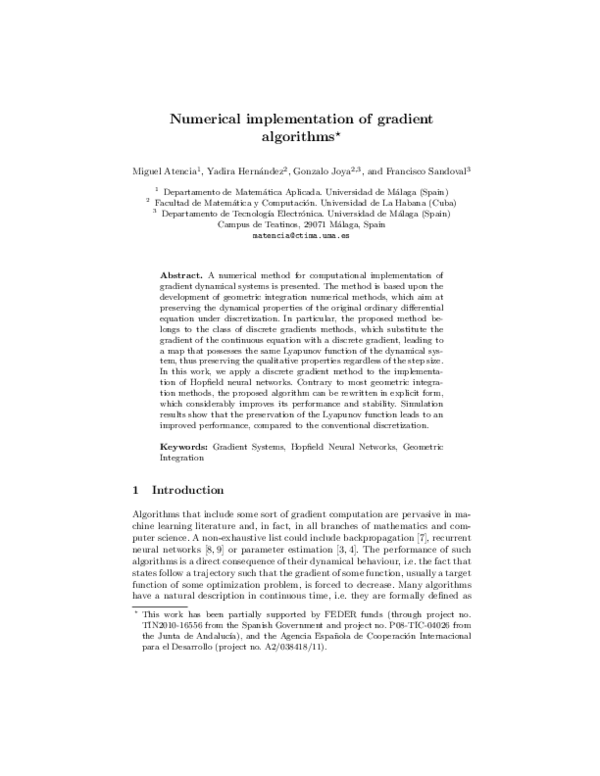 (PDF) Geometric Gradient Algorithms for Neural Network Stability