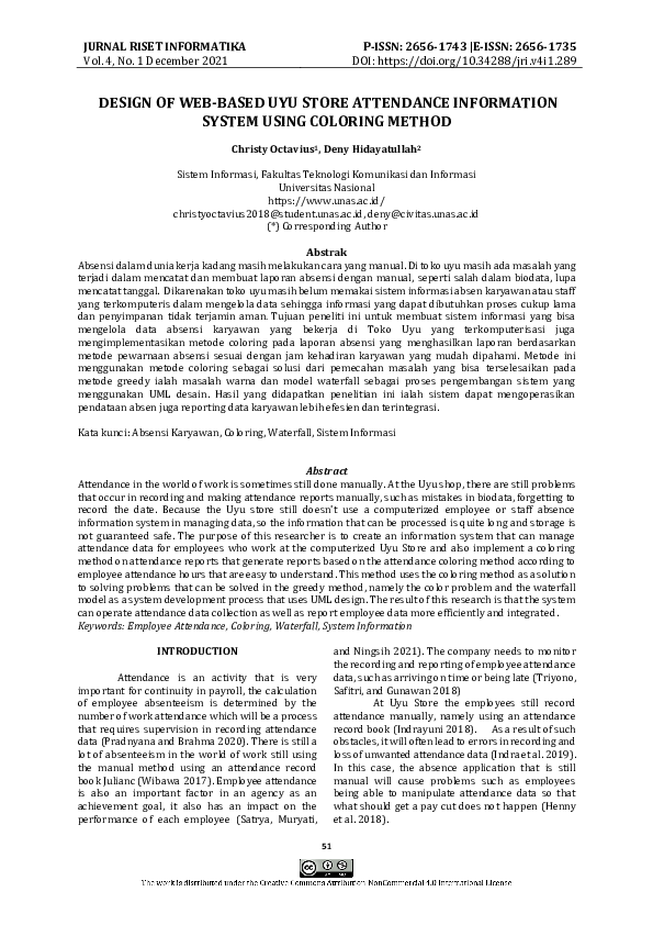 (PDF) Design of Web-Based Uyu Store Attendance Information System Using Coloring Method