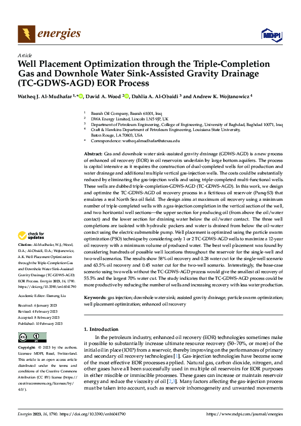 (PDF) Well Placement Optimization through the Triple-Completion Gas and ...