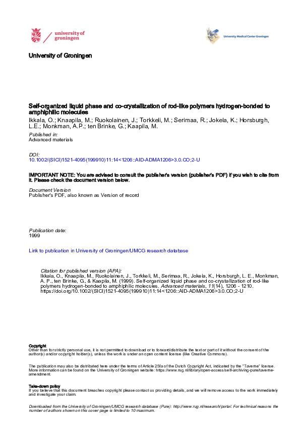 (PDF) Self-Organized Liquid Phase and Co-Crystallization of Rod-Like ...