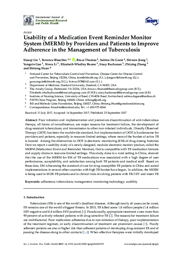 (PDF) Usability of a Medication Event Reminder Monitor System (MERM) by ...
