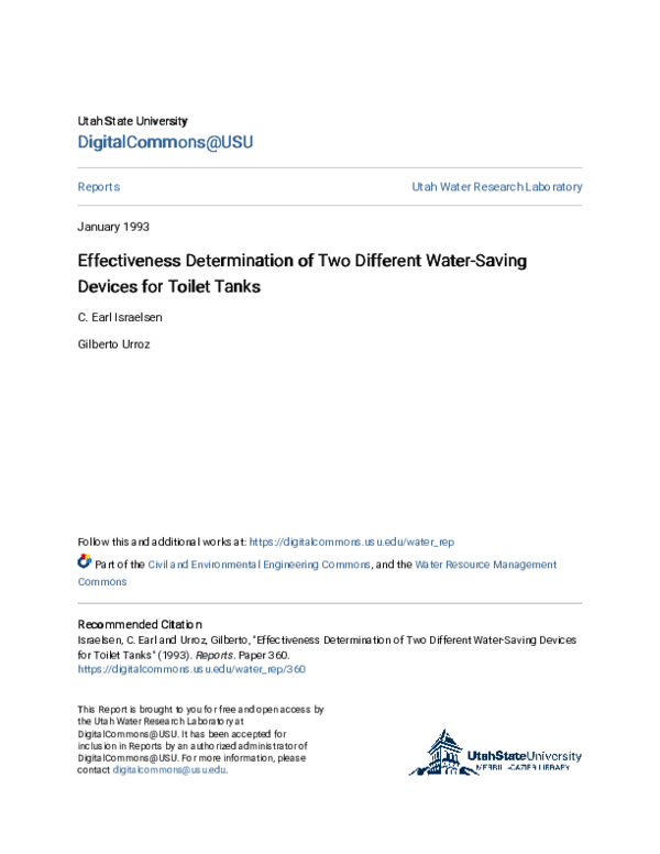 (PDF) Effectiveness Determination of Two Different Water-Saving Devices ...