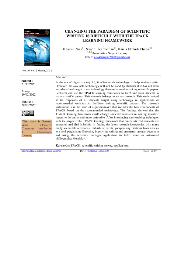 (PDF) Changing the Paradigm of Scientific Writing is Difficult with the ...
