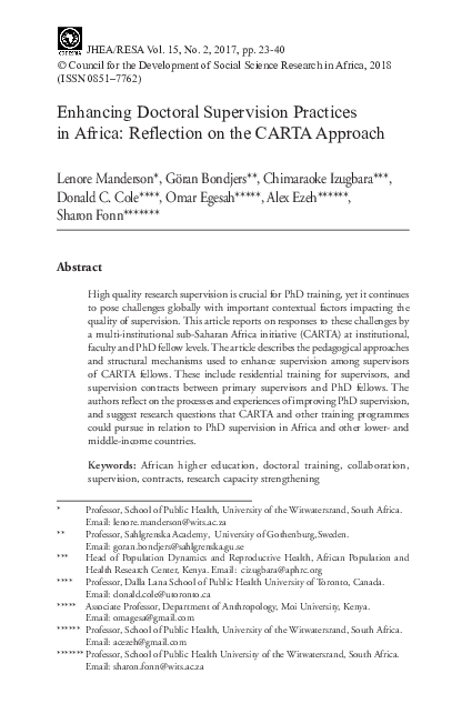 (PDF) 2 - Enhancing Doctoral Supervision Practices in Africa ...