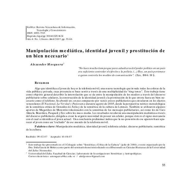 (PDF) Manipulación mediática, identidad juvenil y prostitución de un ...