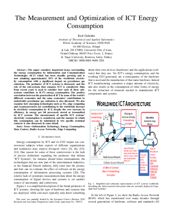 (PDF) The Measurement and Optimization of ICT Energy Consumption