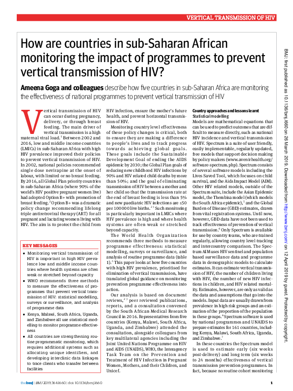 (PDF) How are countries in sub-Saharan African monitoring the impact of ...