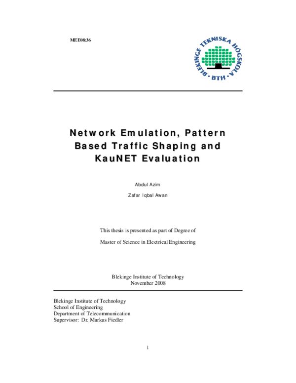 (PDF) KauNET: Network Emulation & Traffic Shaping