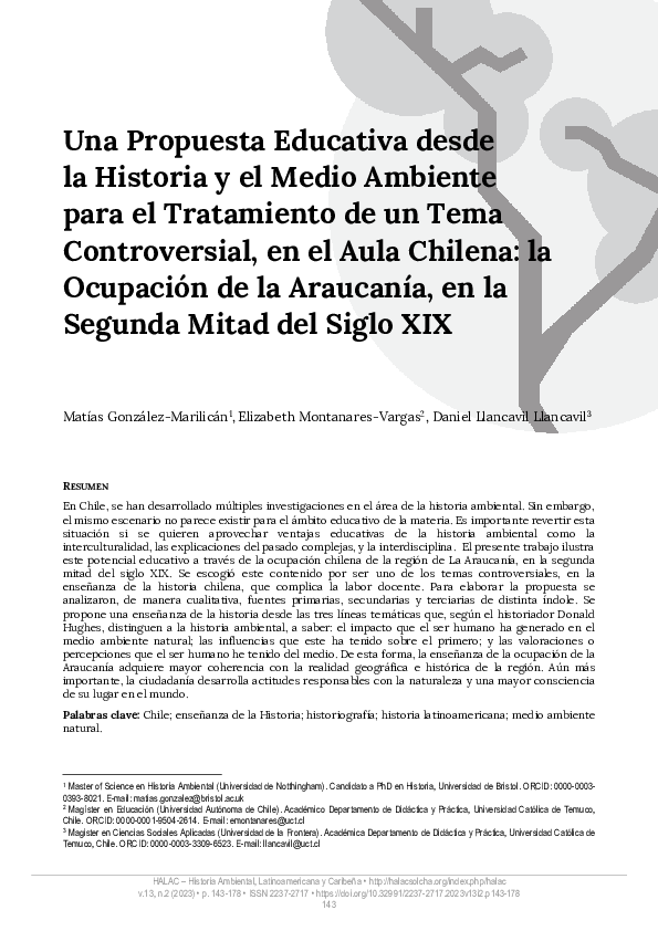 (PDF) Una Propuesta Educativa desde la Historia y el Medio Ambiente ...