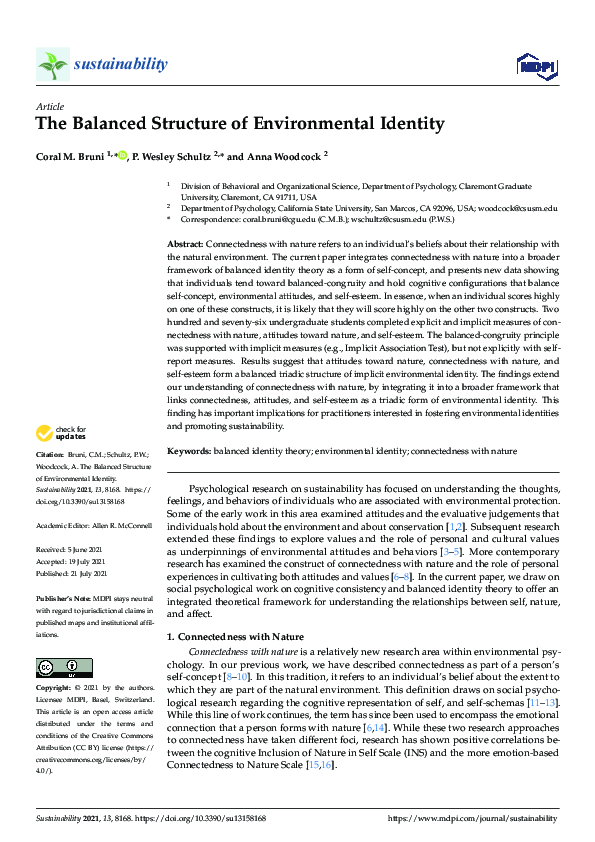 (PDF) The Balanced Structure of Environmental Identity