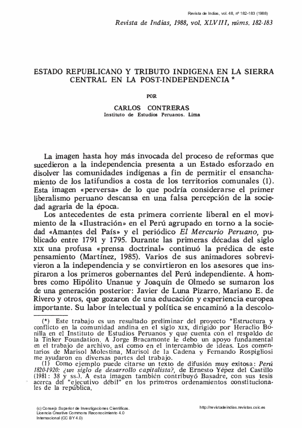 (PDF) Estado republicano y tributo indígena en la sierra central en la ...