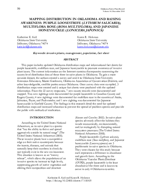 (PDF) Mapping Distribution in Oklahoma and Raising Awareness: Purple ...