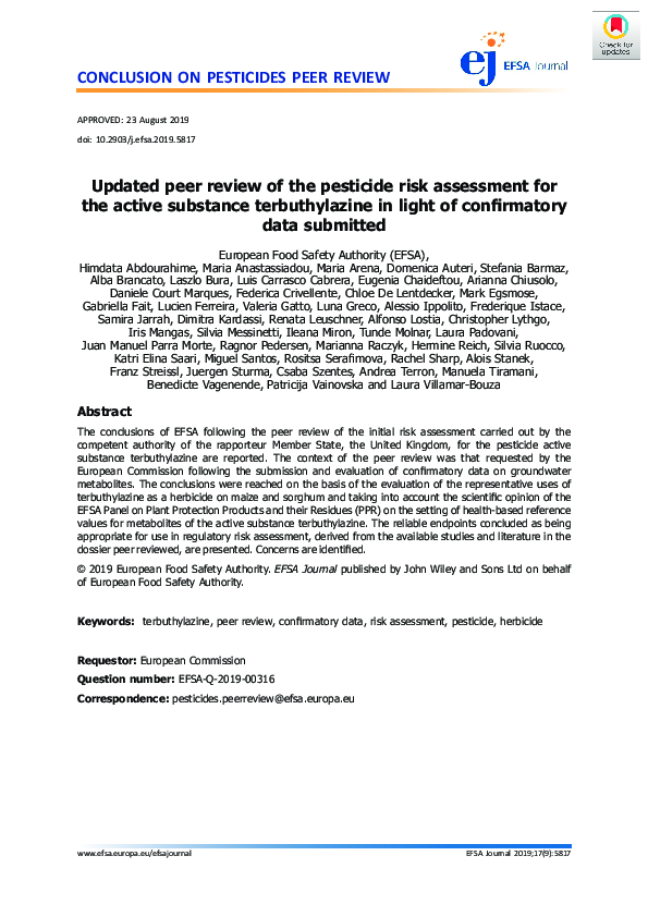 Pdf Updated Peer Review Of The Pesticide Risk Assessment Of The Active Substance Flurtamone