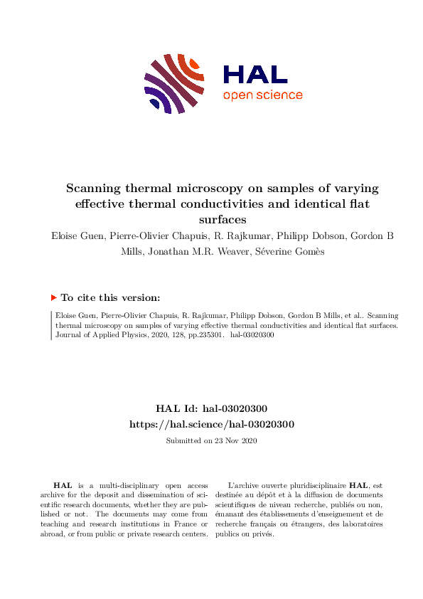 (PDF) Scanning thermal microscopy on samples of varying effective ...
