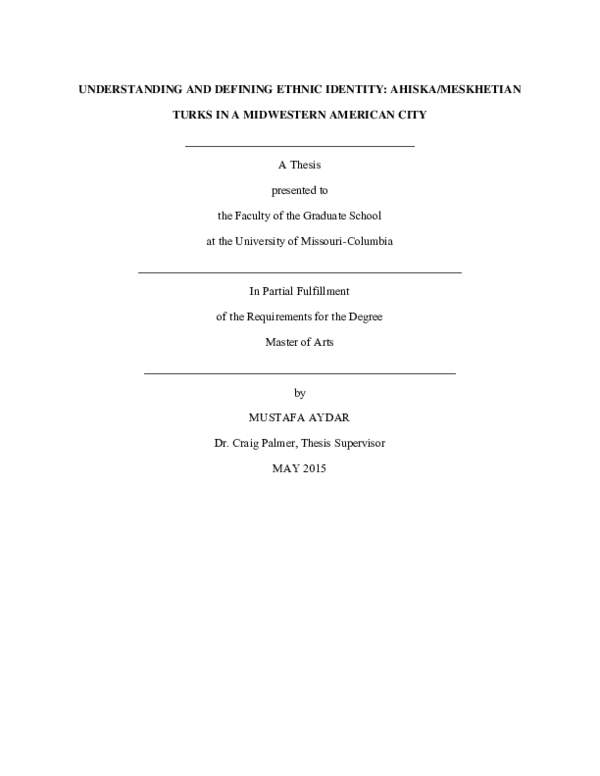 (PDF) Understanding and defining ethnic identity: Ahiska/Meskhetian ...