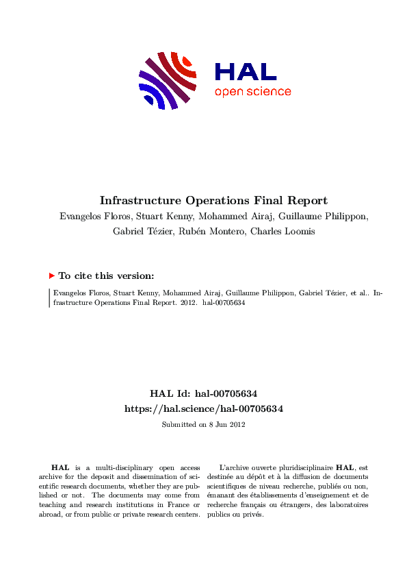 (PDF) Infrastructure Operations Final Report