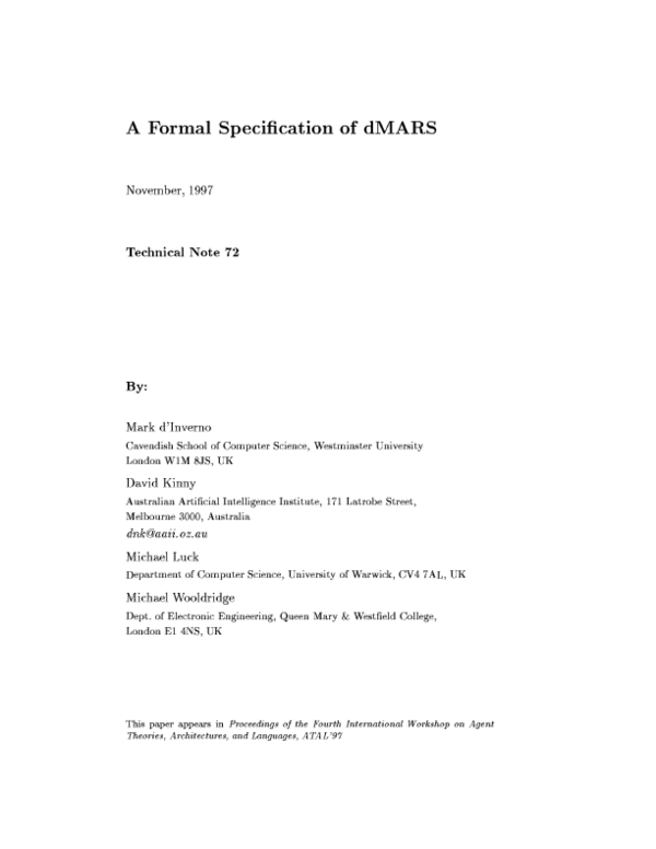 (PDF) A formal specification of dMARS