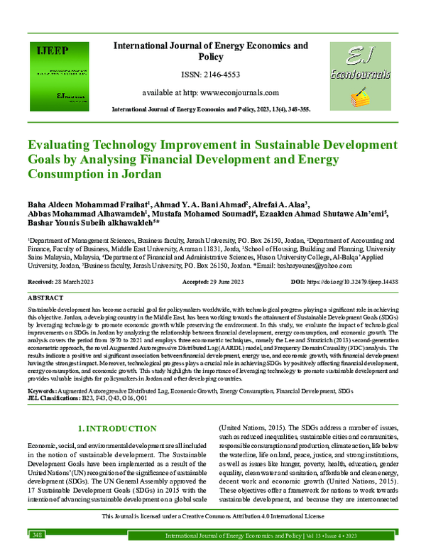 (PDF) Evaluating Technology Improvement in Sustainable Development ...