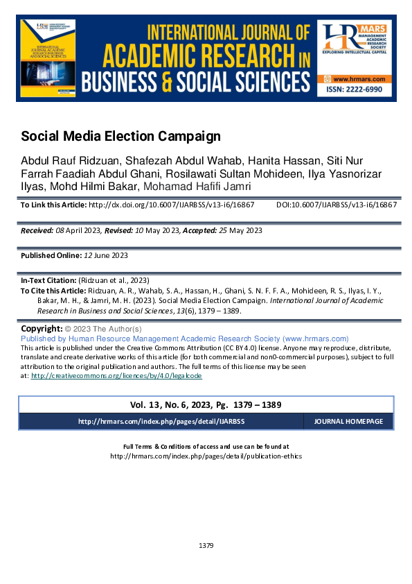 (PDF) Social Media Election Campaign