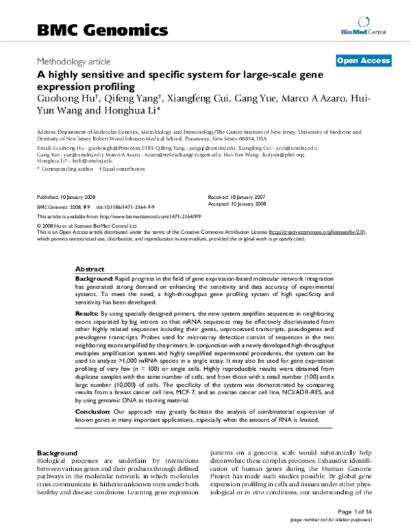 (PDF) A highly sensitive and specific system for large-scale gene expression profiling-0