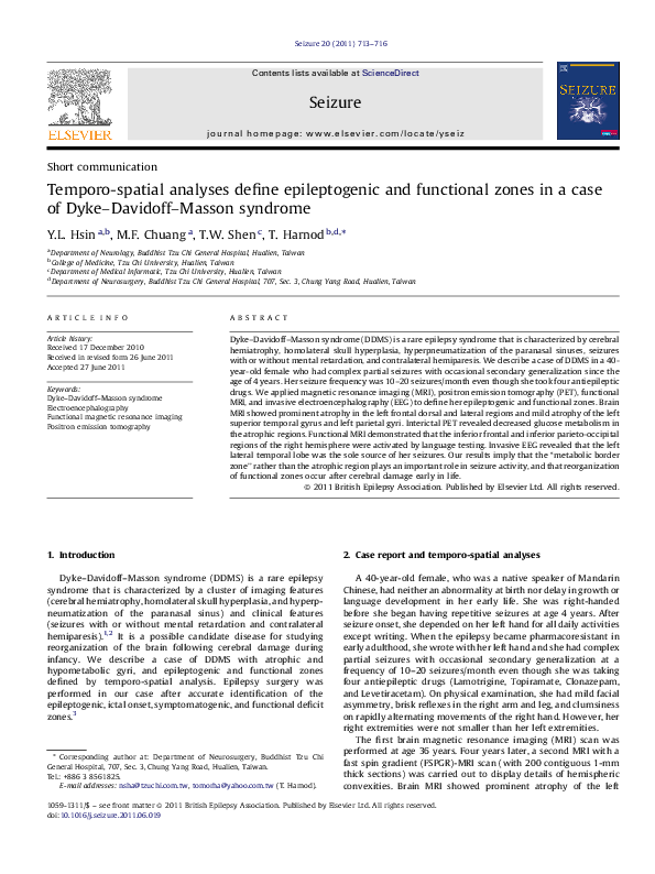 (PDF) Temporo-spatial analyses define epileptogenic and functional ...