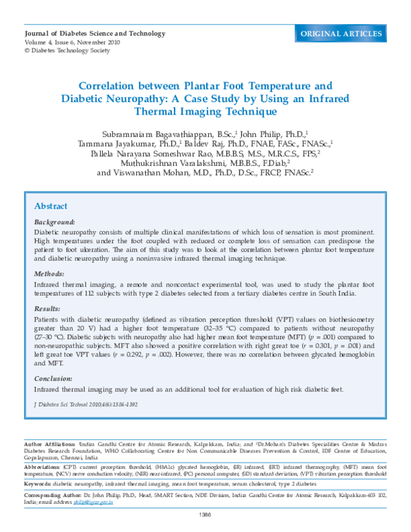 (PDF) Correlation between Plantar Foot Temperature and Diabetic ...