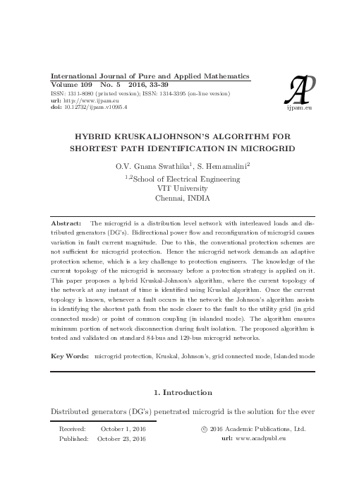 (PDF) Hybrid Algorithm for Microgrid Shortest Path (PDF) Hybrid Algorithm for Microgrid Shortest Path