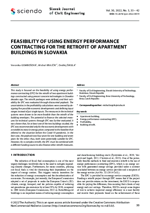 (PDF) Feasibility of Using Energy Performance Contracting for the Retrofit of Apartment ...