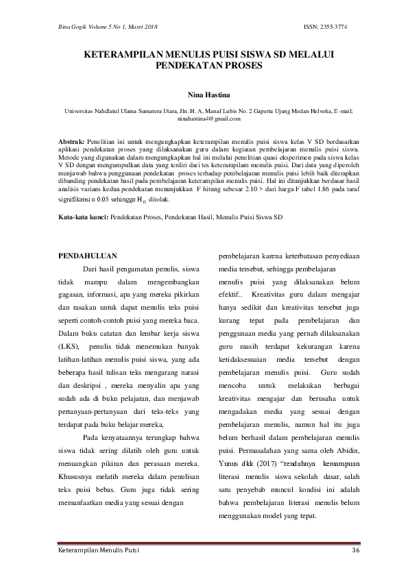(PDF) Keterampilan Menulis Puisi Siswa SD Melalui Pendekatan Proses