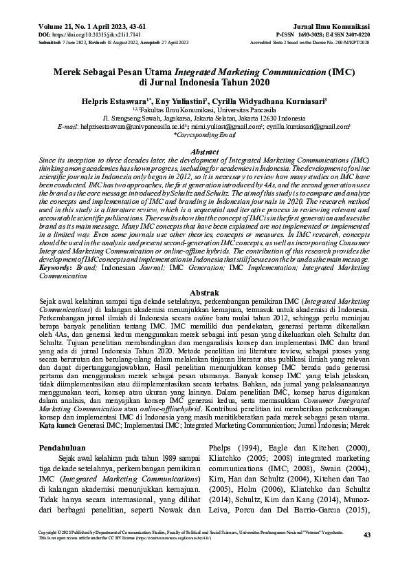 (PDF) Merek Sebagai Pesan Utama Integrated Marketing Communication (IMC ...