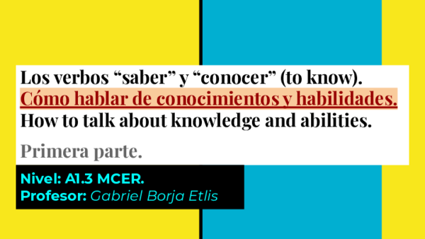 (PDF) Lección de ELE: Los verbos “saber” y “conocer” (to know). Cómo ...
