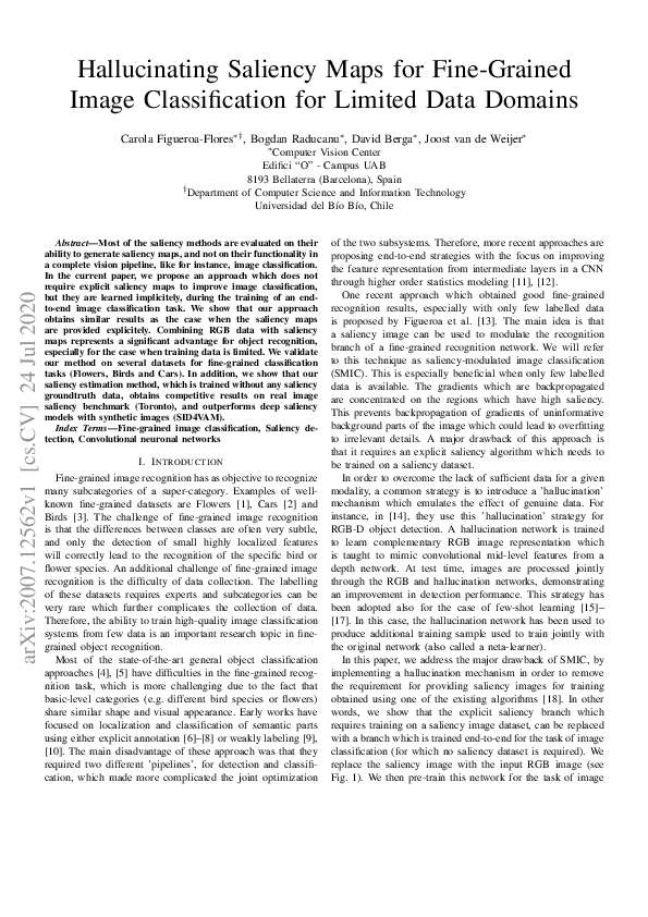 (PDF) Hallucinating Saliency Maps for Fine-grained Image Classification for Limited Data Domains ...