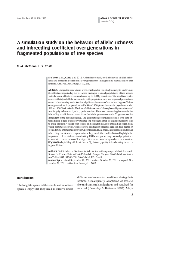 (PDF) A simulation study on the behavior of allelic richness and ...
