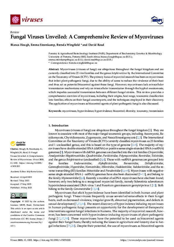 (PDF) Fungal Viruses Unveiled: A Comprehensive Review of Mycoviruses
