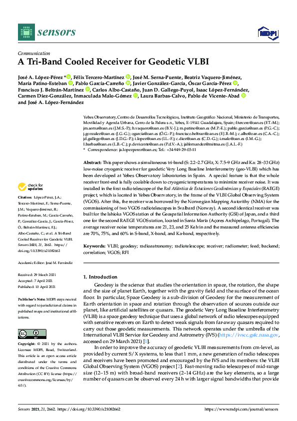 (PDF) A Tri-Band Cooled Receiver for Geodetic VLBI