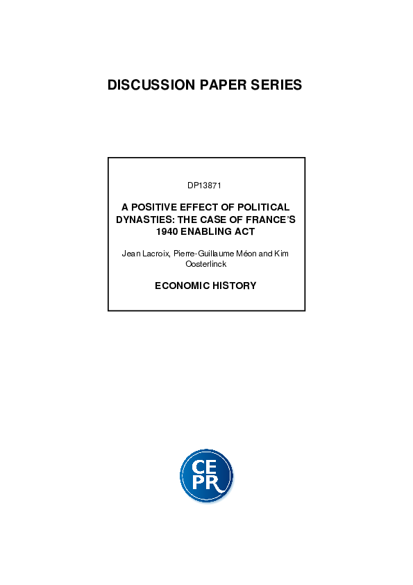 (PDF) A Positive Effect of Political Dynasties: The Case of France's ...