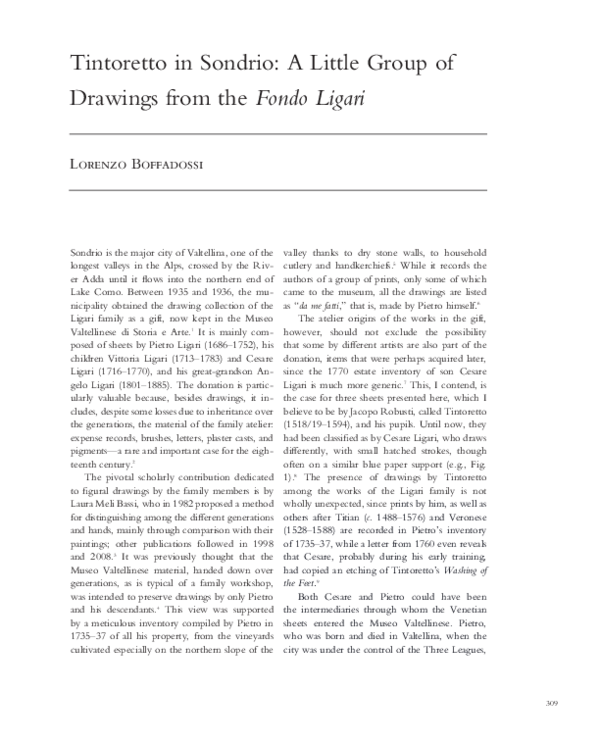(PDF) Tintoretto in Sondrio: A Little Group of Drawings from the Fondo ...