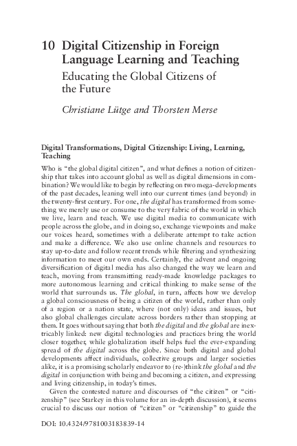 (PDF) Digital citizenship in foreign language learning and teaching ...