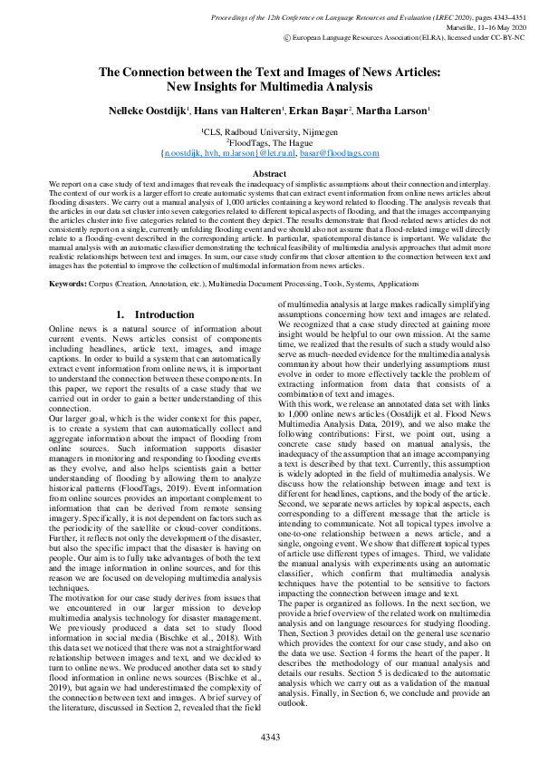 (PDF) The Connection between the Text and Images of News Articles: New Insights for Multimedia ...