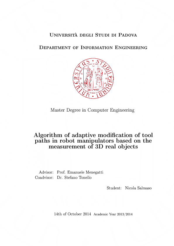Pdf Algorithm Of Adaptive Modification Of Tool Paths In Robot