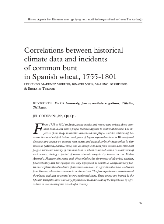 (PDF) Correlations between historical climate data and incidents of ...