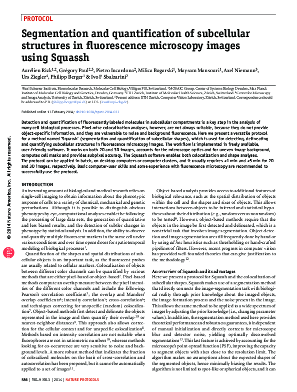 (PDF) Segmentation and quantification of subcellular structures in ...