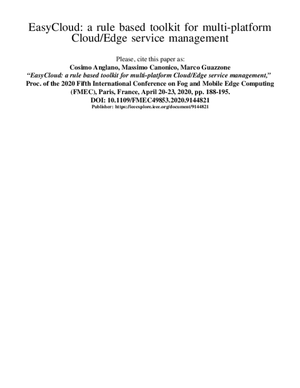 (PDF) EasyCloud: a Rule based Toolkit for Multi-platform Cloud/Edge ...