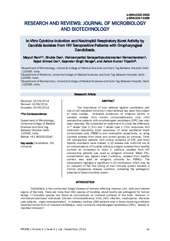 (PDF) RESEARCH AND REVIEWS: JOURNAL OF MICROBIOLOGY AND BIOTECHNOLOGY ...