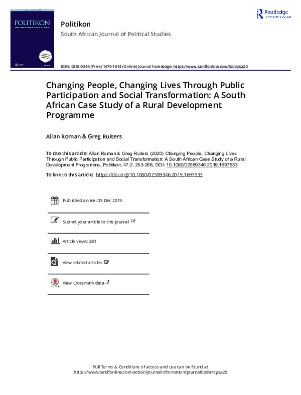 (PDF) Empowering Rural Transformation in South Africa