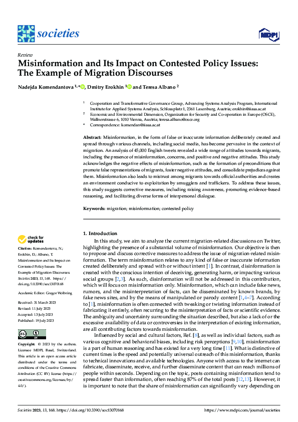 (PDF) Misinformation and Its Impact on Contested Policy Issues: The ...