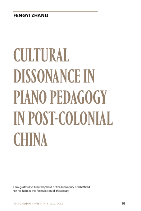 (PDF) Cultural Dissonance in Piano Pedagogy in Post-colonial China