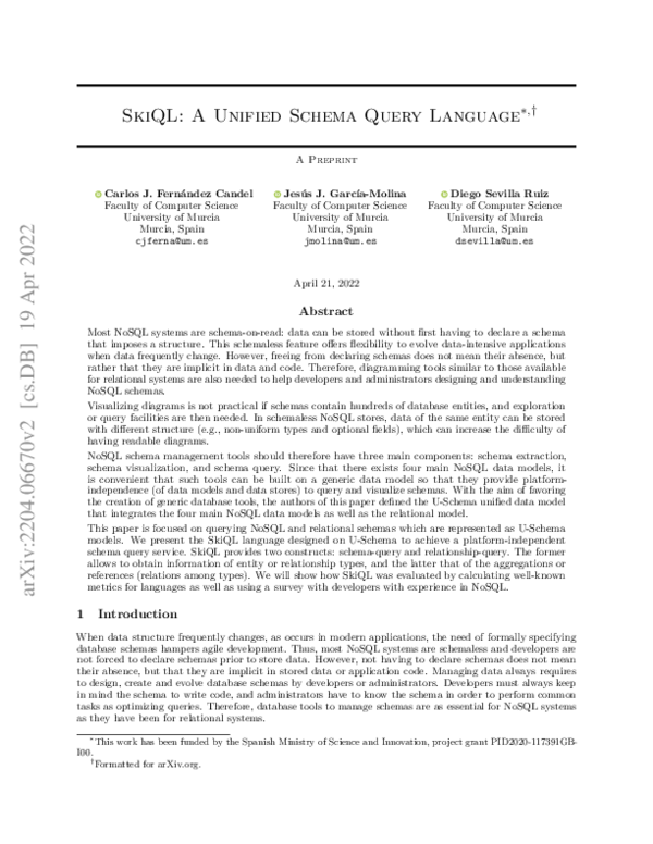 (PDF) SkiQL: A Unified Schema Query Language